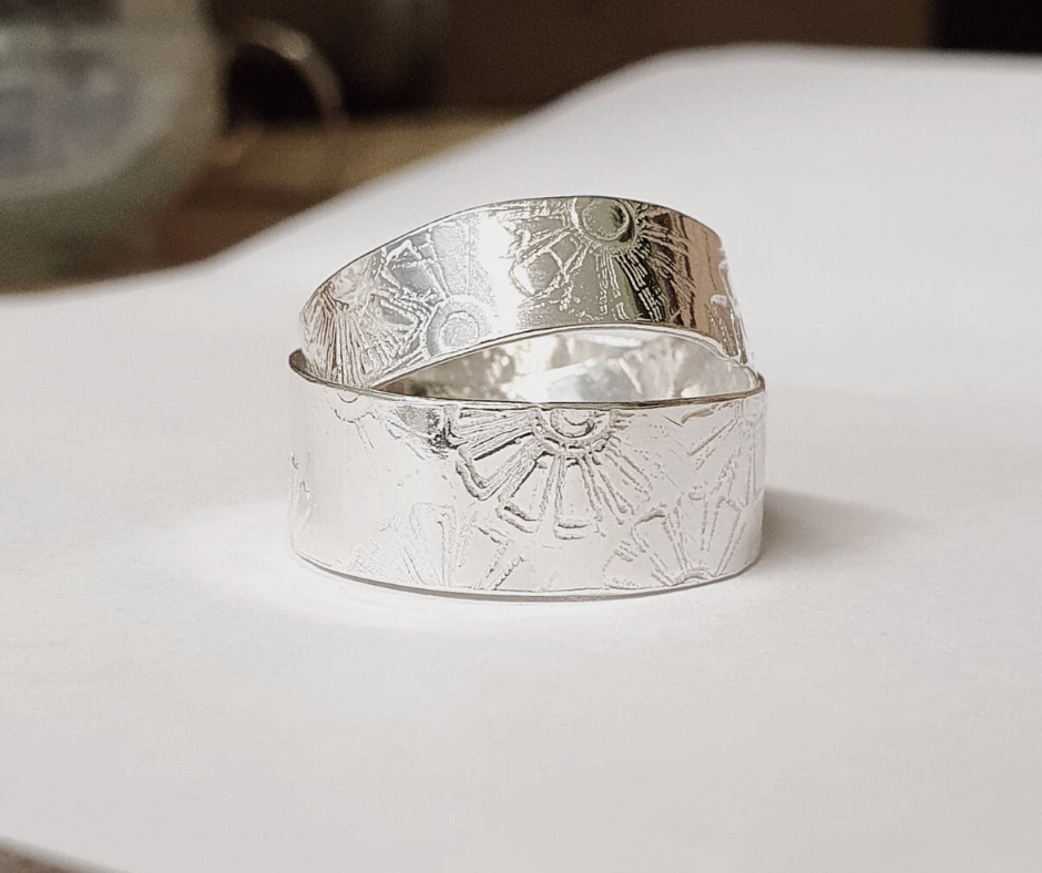 Silver Daisy Stamped Ring - ABIGAIL J MARSH