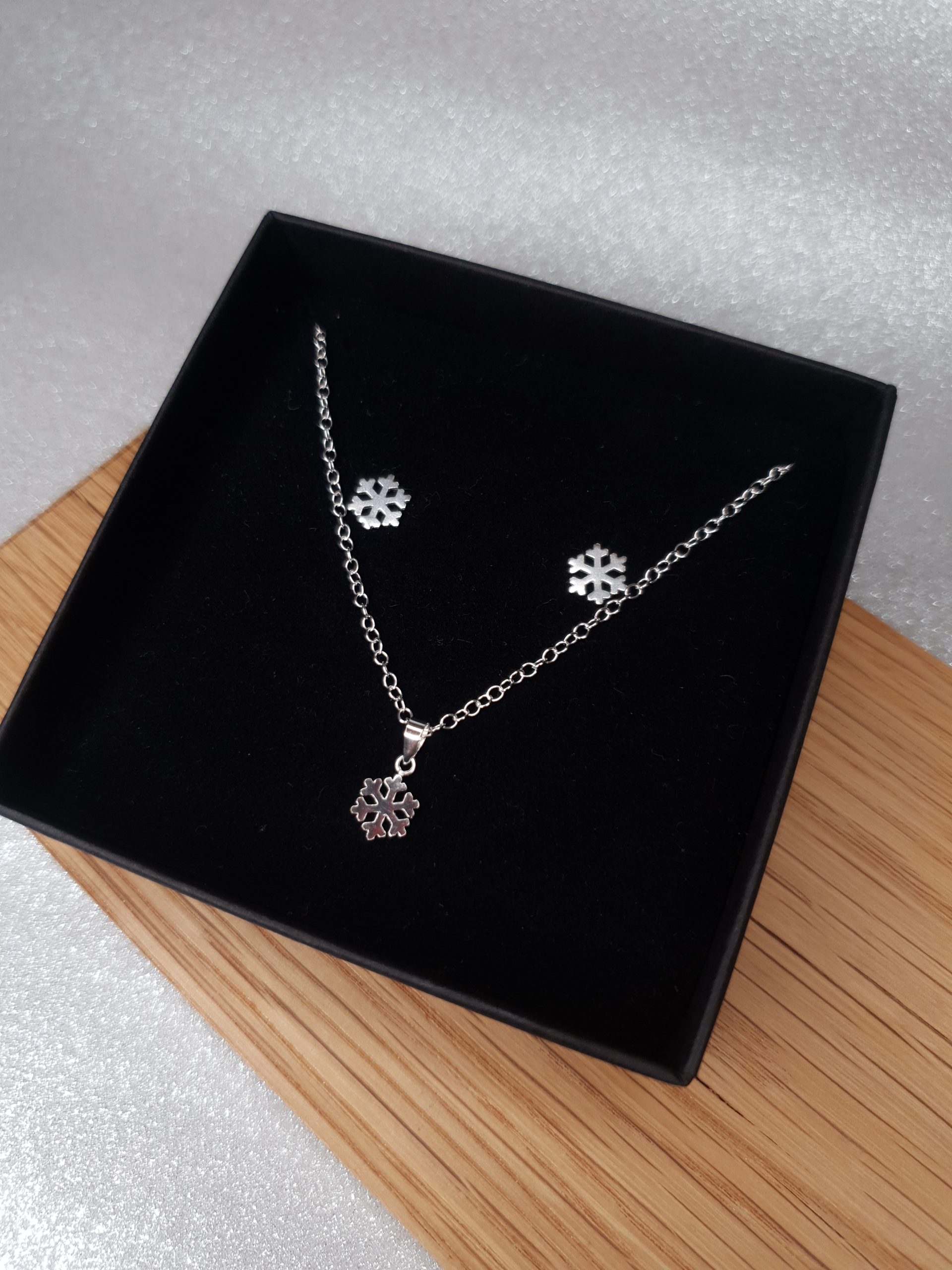 Silver Snowflake Necklace and Earrings - ABIGAIL J MARSH
