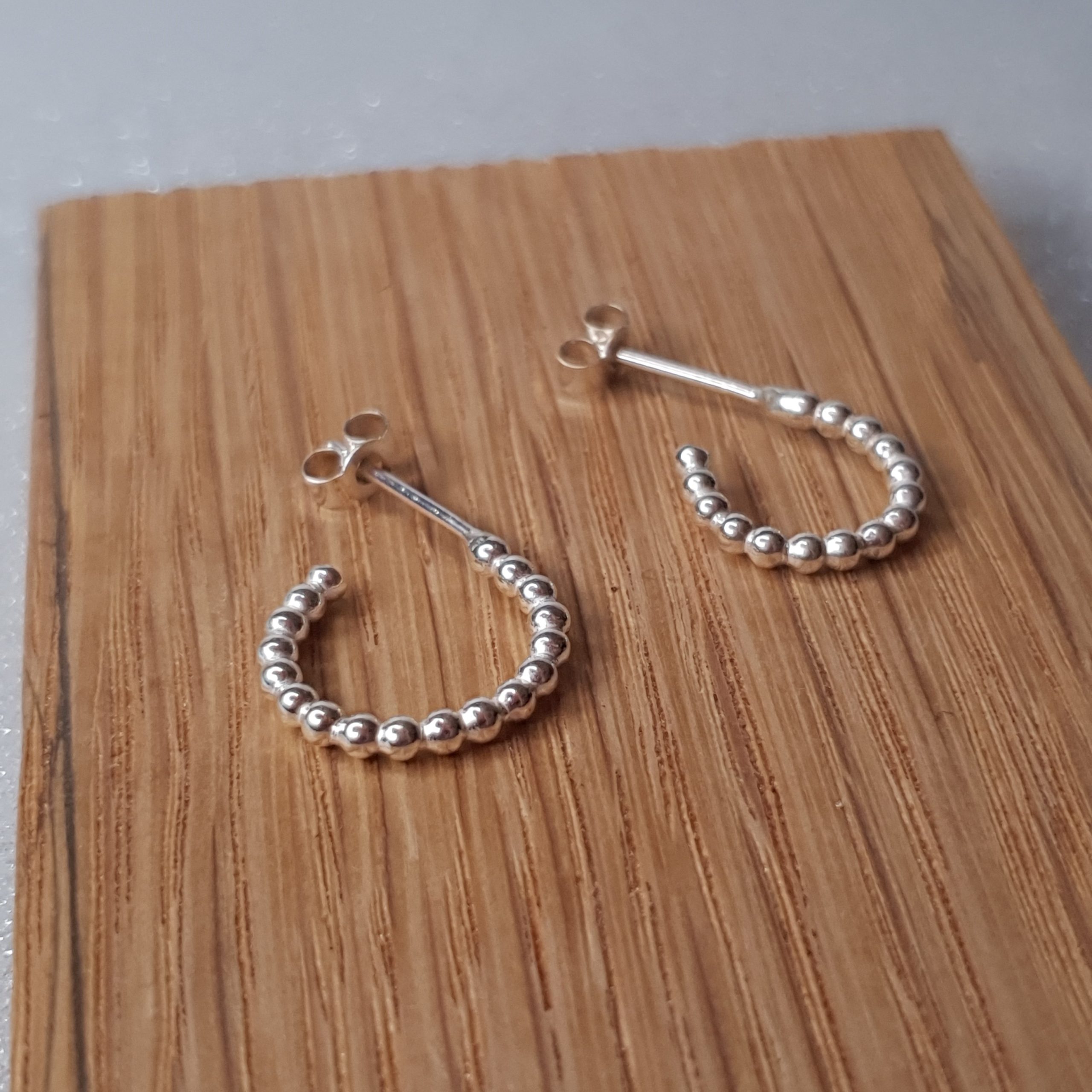 Beaded Half Hoop Studs - ABIGAIL J MARSH