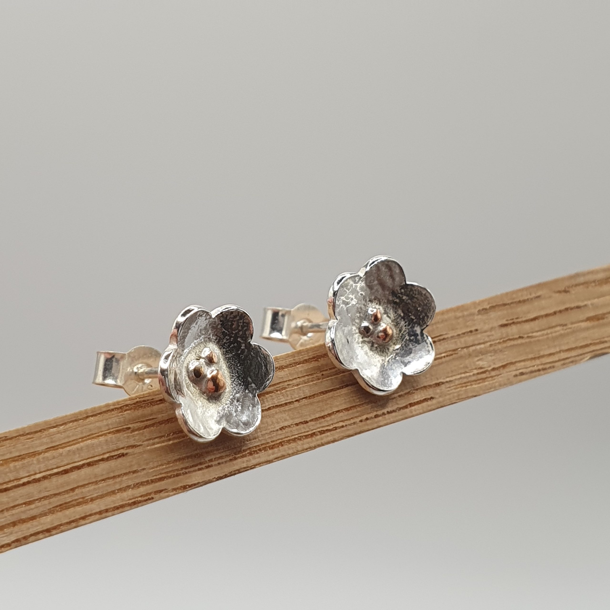 Flower with Copper Centre Studs - ABIGAIL J MARSH
