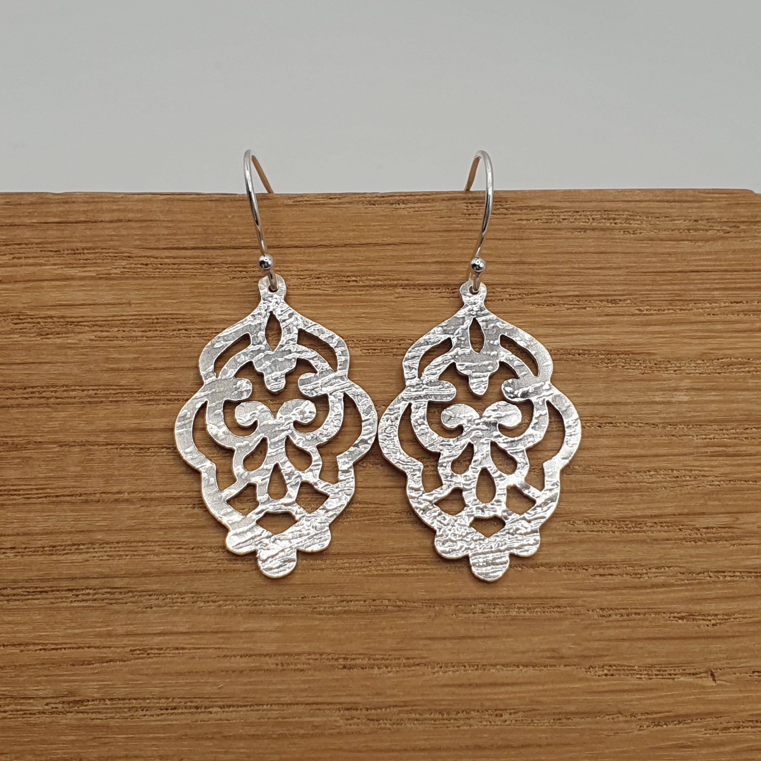 Silver Arabesque Drop Earrings - ABIGAIL J MARSH